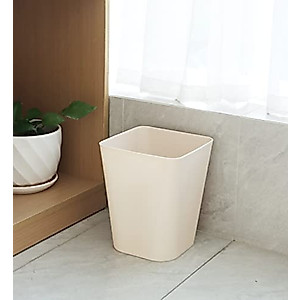 SAROSORA Small Trash Can 1.6 Gallon 3-Pack Trash Basket Mini Garbage Can - for Office, Kitchen, Livingroom, Bathroom, Bedroom (Beige, 3)