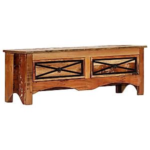 vidaXL TV Stand, TV Unit for Living Room, Sideboard with Drawer, TV Console Media Cabinet Entertainment Center, Farmhouse Style, Solid Reclaimed Wood