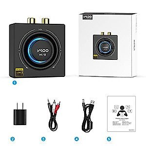 YMOO B06T3+ Bluetooth 5.2 Receiver,LDAC Aptx SBC AAC Bluetooth Audio Adapter for Home Stereo,30ms Low Latency, RCA 3.5mm Jack aux HiFi for Speaker/Older Stereo/Amplifier from Phone/Tablet/Laptop