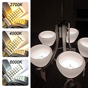 ALIDE E12 C7 Led Candelabra Bulbs 6000k Daylight White, 60 Watt E12 Halogen Equivalent,T6 Small Base 120V E12 C7 LED Light Bulbs 6W Bright Cool White for Ceiling Fan Chandelier Light,550lm 10Pack