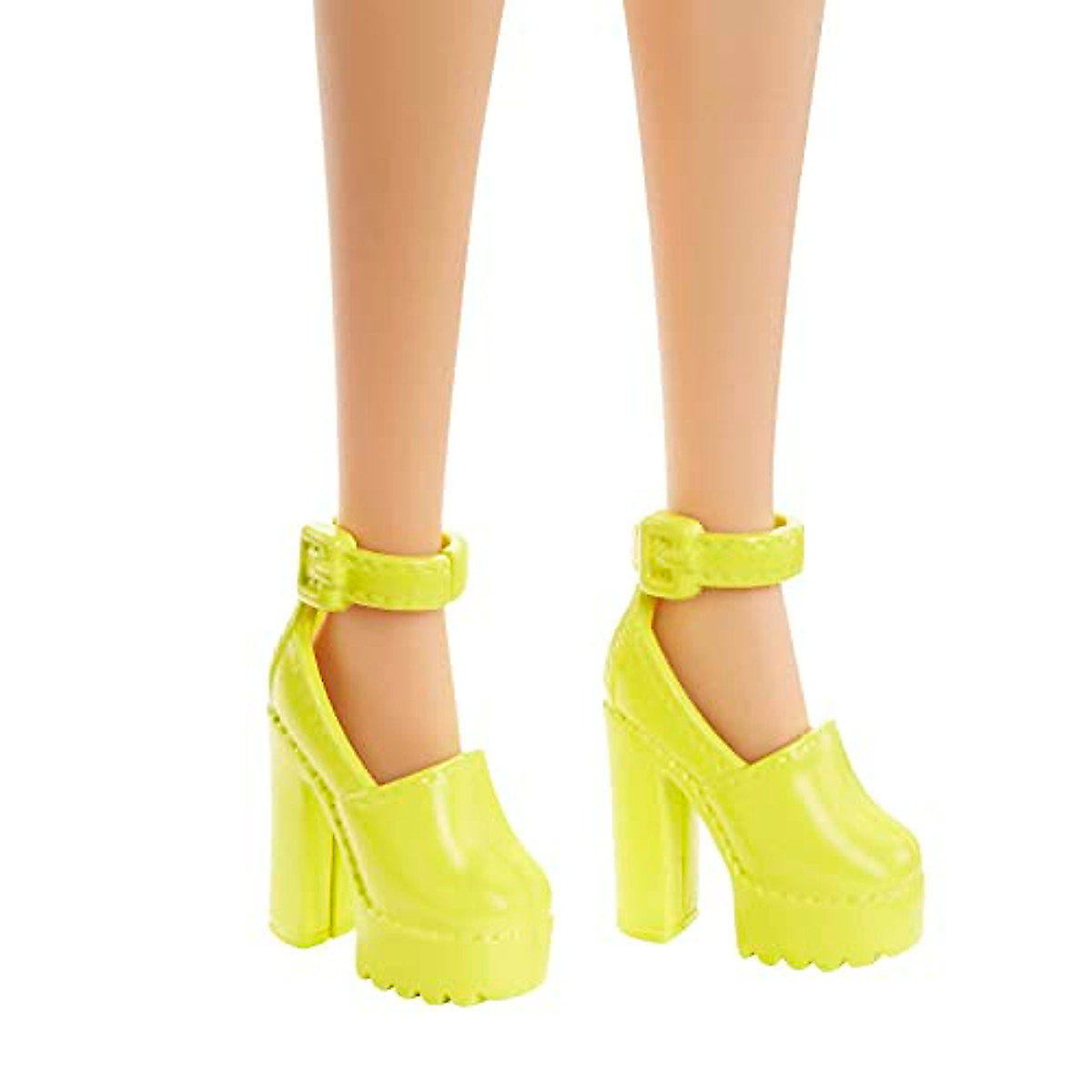 Barbie Fashionistas Doll #197 with Braces, Blonde Hair, Rainbow Tiered Dress & Accessories