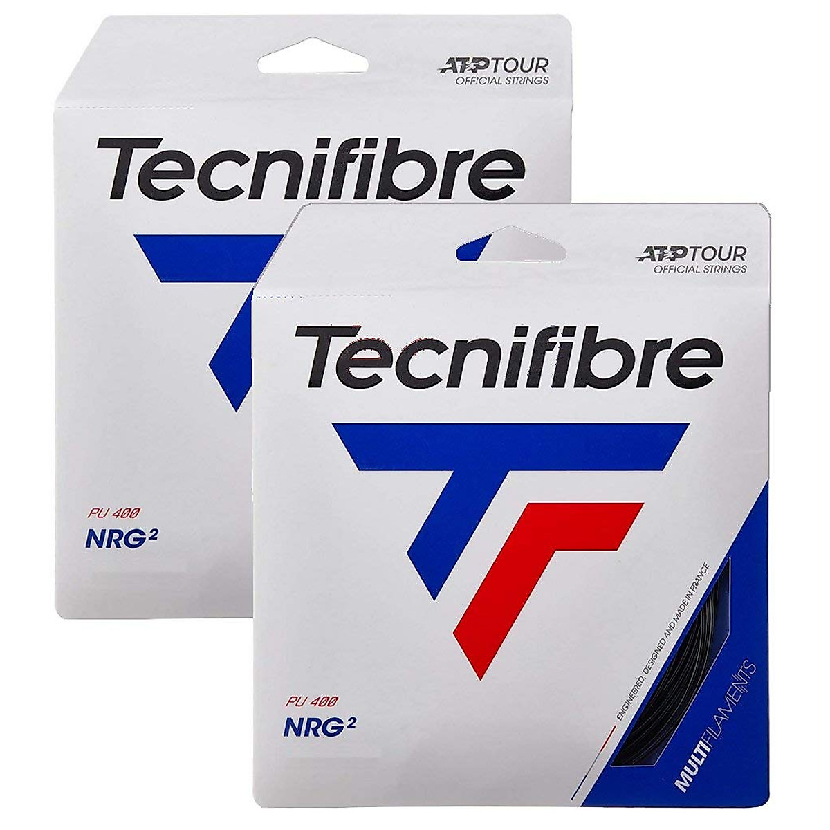Tecnifibre NRG2 with SPL Tennis String - 2 Packs - Black, 16g (1.32)