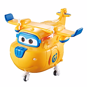 Super Wings - 5' Transforming Donnie Airplane Toys Vehicle Action Figure Plane to Robot,Suitable 3 4 5 year old Kids Fun Flying Toy Plane for Preschool Play and Birthday Gifts,Yellow