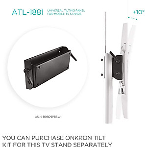 ONKRON Tilting Adapter Panel for Mobile TV Stand Rolling TV Carts up to 10 Degrees ATL1881 Black