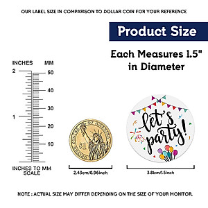 REWIDPARTY Stickers Rolls for Kids Adults Birthday Party Stickers Holiday Party Stickers for Goods Envelope Seals Adhesive Stickers Party Decoration Stickers for Birthday Anniversary(500 Per Roll)