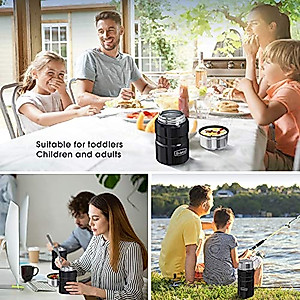 Thermoses for Hot Food, (Bidakid) 2 Pack insulated food jar for hot, soup thermoses, Lunch box containers for hot cold food with Lid and Folding Spoon for Kids and Adults (25.4oz+17oz)