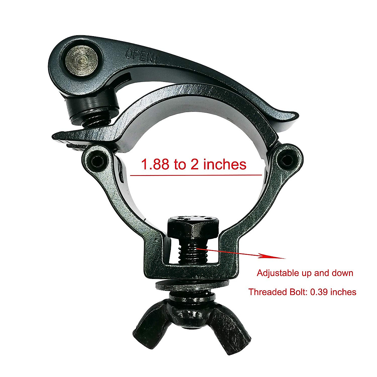 Lighting Clamp 2 Inch Truss Quick Release Mount Heavy Duty 220 Lbs Fit 48-51mm OD Pipe truss F34 Black