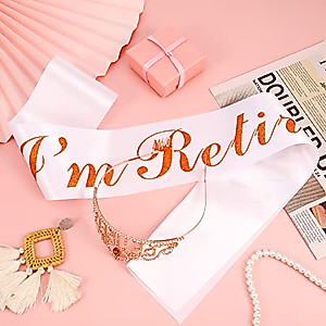 Retirement Party Decorations, Retirement Gifts for Women Retired Tiara Retired Crown Rose Gold