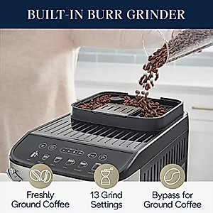 De'Longhi Magnifica Evo, Fully Automatic Machine Bean to Cup Espresso Cappuccino and Iced Coffee Maker, Colored Touch Display, Black, Silver