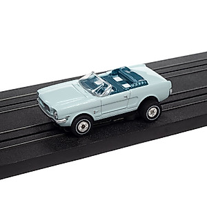 Auto World Thunderjet R34 1965 Ford Mustang Convertible (Blue) HO Scale Slot Car