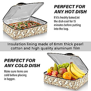 Kcldeci Insulated Thermal Food Carrier Insulated Casserole Carrier for Hot or Cold Food,Puppies and Kittens Insulated Tote Bag for Potluck Cookouts Parties Picnic,Lasagna Lugger