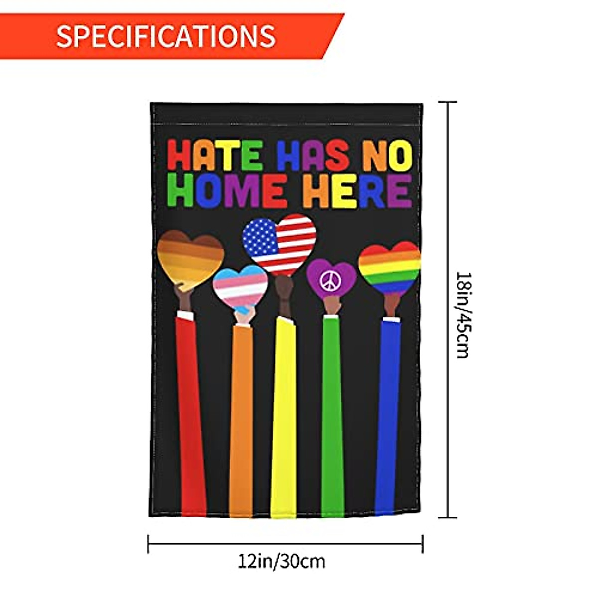 Pride Garden Flag Rainbow LGBT Gay Pride Flag Double Sided Flags 12 x 18 Inch for LGBTQ Outdoor Decoration