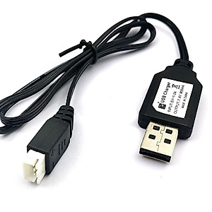 DEVMO 2pcs USB Charger Cable 1A with XH-3P Connector Compatible with Hosim Q903 Q905 Axial SCX10 2S 7.4V LiPo Battery RC Car Rock Crawler FPV Drone Quadcopter