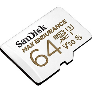 SanDisk MAX Endurance 64GB TF Card MicroSDXC Memory Card for Dash Cams & Home Security System Video Cameras (SDSQQVR-064G-GN6IA) Class 10 Bundle with (1) Everything But Stromboli MicroSD Card Reader