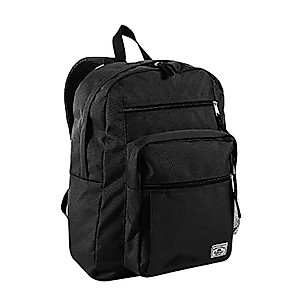 Everest Multi-Compartment Daypack with Laptop Pocket, Black, One Size