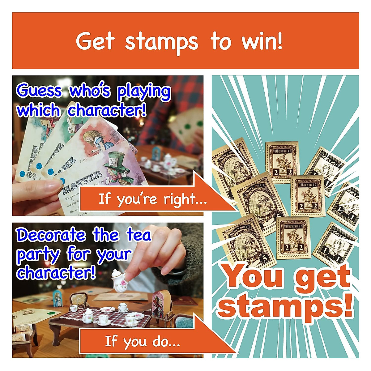 Where am i ? Alice in a mad Tea Party Standard Edition Board Game | Social Deduction | Area Majority | Ages 8+ | 2-4 Players | Average Playtime 20 Minutes | Made by GOTTA2 GAMES