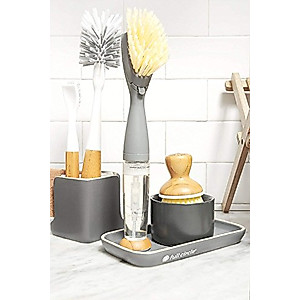 Full Circle Kitchen Sink Set - Ceramic Organizer with Be Good Dish Brush and In a Nutshell Scrubbing Sponges