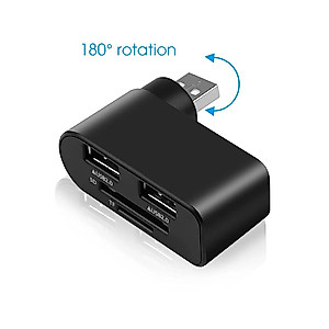 WJCCY USB Hub 2.0 SD TF Card Reader Adapter Splitter Power Interface USB Card Reader for Computer Laptop PC