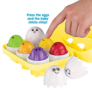 Kidoozie Peek N Peep Eggs - Mentally Stimulating Sorting & Stacking Toy for Ages 1 and Up - A Fun Way to Build Hand-Eye Coordinaton!