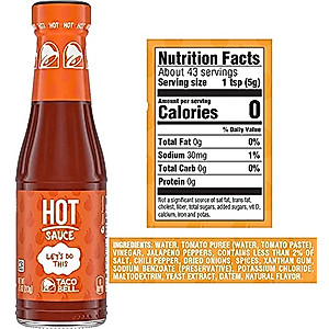 2 Taco Bell Sauces and 2 Taco Bell Taco Seasonings (HOT), 1 Fl Oz (Pack of 1)