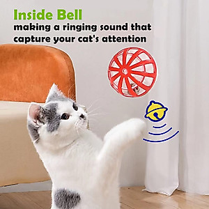 PETFAVORITES Cat Jingle Balls Toys 10Pcs 6 Styles for Indoor Cats - Plastic Lattice Cat Balls with Bells Kitten Rattle Toy, Gift Box and 1.5"