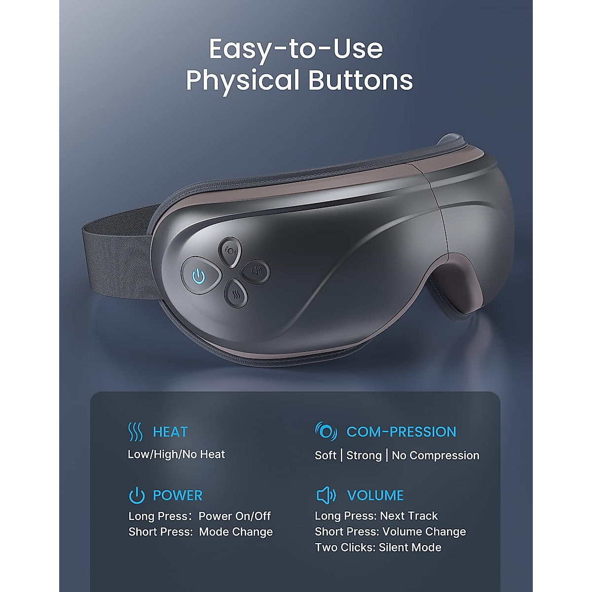 RENPHO Eyeris 2 - Eye Massager with Heat, Birthday Gift for Migraines, Bluetooth Music Heated Eye Mask for Relax Eye Strain Dark Circles Eye Bags Dry Eyes Improve Sleep, Face Eye Care Massager