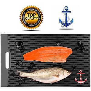 HHQ Fish Fillet Mat Fish Cleaning & Cutting Board Grips Fish for Easy Filleting, 14"x24"