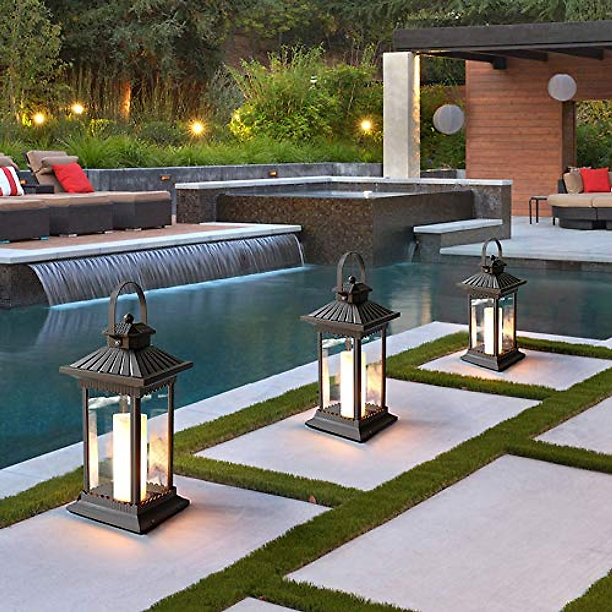 ZZYJYALG European Minimalist Modern Column Lamp Pillar Light Lawn Light Outdoor Waterproof Pillar Light Garden View Light Outdoor Street Post Light Home Villa Garden Light Street Lamp Lantern Floor La