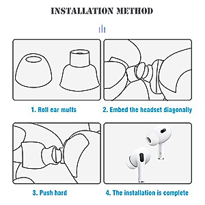 6 Pairs Airpod Pro Ear Tip Noise Cancellation, Replacement Ear Tips for Airpods Pro 2 with Case, Soft Silicone Earbuds Tips for Long Time Use, White, S/M/L (White)