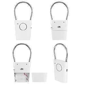 Kanayu 4 Pieces Door Handle Alarm 120dB Door Alarm for Home Security Door Entry Alarm Doorknob Sensing Alarm Window Burglar Alert for Home Security Kids Safety (White)