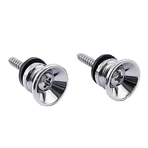 Musiclily Metal Guitar Strap Buttons End Pins for Fender Style Acoustic Classical Electric Guitar Bass Ukulele,Chrome(Pack of 2)