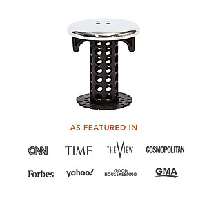 SinkShroom Chrome Edition Revolutionary Bathroom Sink Drain Protector Hair Catcher, Strainer, Snare, Black