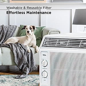 TCL H5W33M 5,000 Mechanical Controls 5000 BTU Window Air Conditioner,150 Sq. Ft, Easy-to-Use, Reusable Filter, Compact Design, White