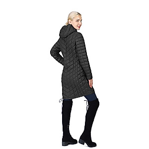 Outdoor Ventures Women's Hooded Lightweight Warm Winter Long Puffer Jacket-Medium,36"