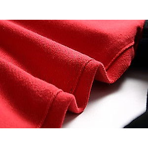 Boy's Regular Fit Patchwork Black&Red Street Style Fashion Casual Jeans Pants for Kids,L0115,8