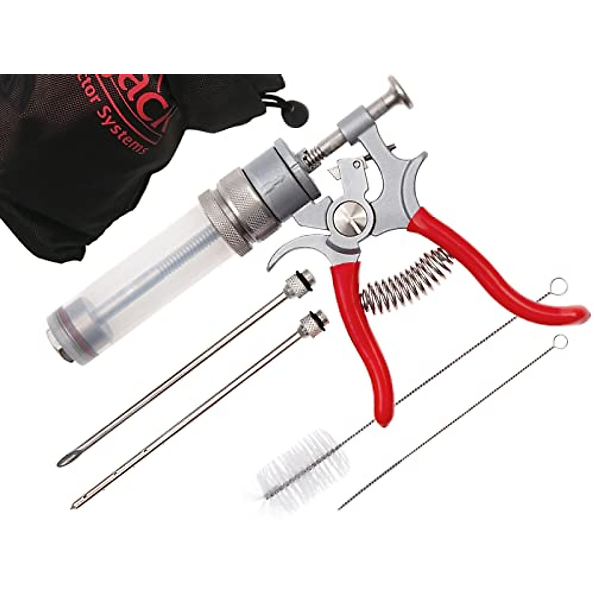SpitJack Magnum Meat Injector. Food Flavor Injection Syringe for Smoked BBQ Marinades and Meat Seasoning. 2 Needles for Pork Butt, Beef Brisket, Turkey Breast. 50ml Capacity. Made in The USA.