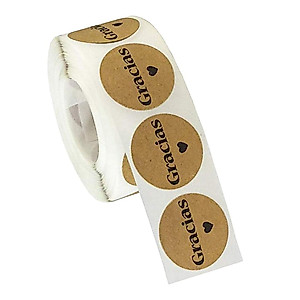 Esquirla Round Paper Spanish Gracias Thank You Stickers Label for Birthday Party