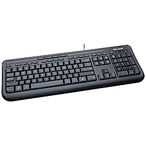 Microsoft Wired Desktop 600 (Black) - Wired Keyboard and Mouse Combo. USB Connectivity. Spill Resistant Design. Plug and Play