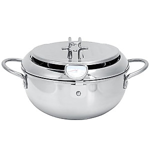 Japanese Tempura Fryer Pot, 201 Stainless Steel 28cm Multifunctional Easy Japanese Fryer Pot for French Fries