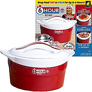 BulbHead Nancy Fuller 6 Hour Bowl AS-SEEN-ON-TV Thermal Insulated Bowl Interior Keeps Food Hot or Cold for 6 Hours–Over 2.25 Qrt. Capacity Feeds–Locking Lid