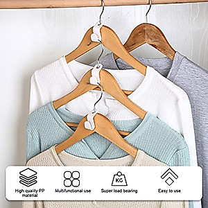 100Pcs Clothes Hanger Connector Hooks, Super Space Saving for Closet Heavy Duty Cascading Hanger Extender Hooks Plastic Closet Hanger Organizer (White & Black)