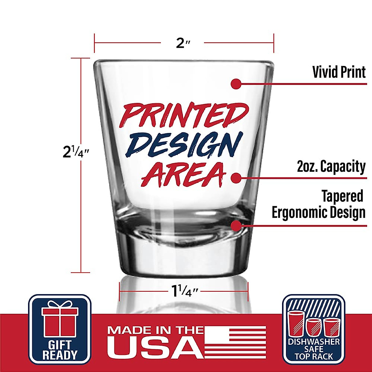 Patriots Cave 2ND Amendment To The Constitution | 2 oz Bourbon Whiskey Shot Glass | Patriotic Old Fashioned Shot Glasses For Men | Retirement Gifts For Men | 21st Birthday Shot Glass | Made In USA