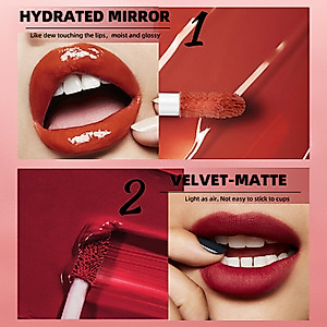 Rechoo Matte Liquid Lipstick & Lipliner Makeup Set, 12 Pcs Superstay Mate Velvet Ink & Lip Liner Pencil, Waterproof Lip Gloss Beauty Lips Make Up Gift Set