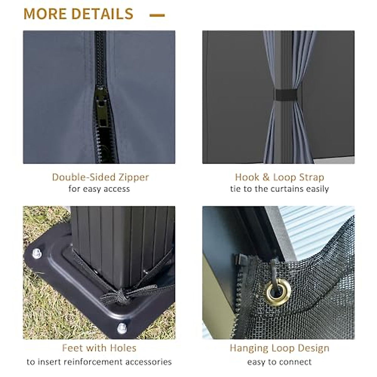 Outsunny 10' x 12' Hardtop Gazebo Canopy with Polycarbonate Roof, Aluminum Frame, Permanent Pavilion Outdoor Gazebo with Netting, for Patio, Garden, Backyard, Deck, Lawn, Light Gray