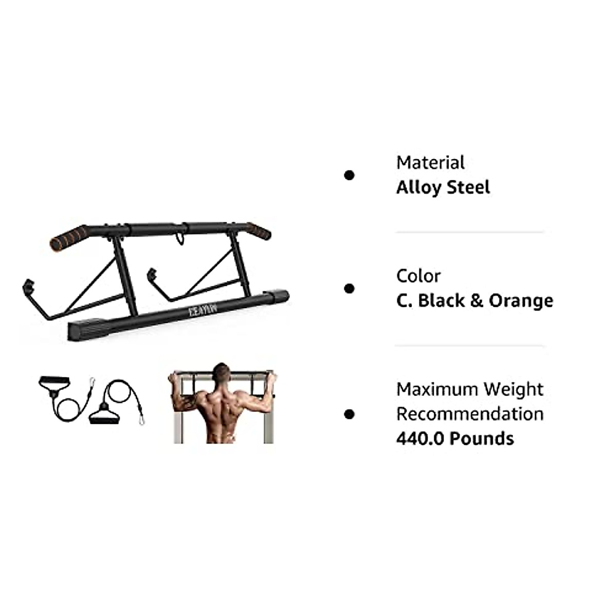 CEAYUN Pull up Bar for Doorway, Portable Pullup Chin up Bar Home, No Screws Multifunctional Dip bar Fitness, Door Exercise Equipment Body Gym System Trainer