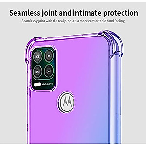 Lmposla for Moto G Stylus 5G Case, Shockproof Slim Ultra-Thin Flexible TPU Soft Silicone Airbag Anti-Drop Case Cover for Motorola Moto G Stylus 5G 2021 (Pink/Teal)