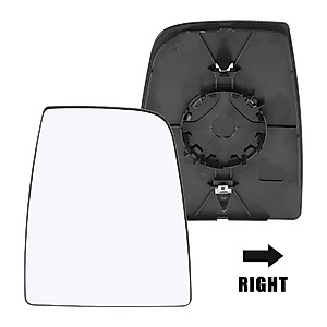 X AUTOHAUX Car Rearview Upper Right Passenger Side Non-Heated Mirror Glass Replacement with Plate for Ford Transit 150 250 350 2015-Onward