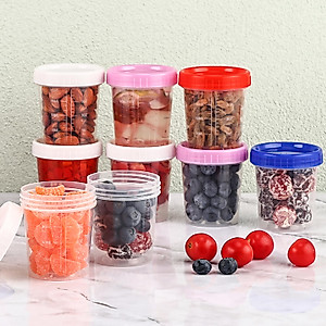 XSEINO 24 Pack 4oz Salad Dressing Container to Go,Small Containers with Lids Leakproof Condiment Containers with Screw Lids Reusable Stackable Plastic Dip Sauce Containers