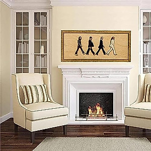 The Beatles Framed Abbey Road Portrait,Fine Beatles Wall Mural,Wood Framed Wall Art for Home Office Decor