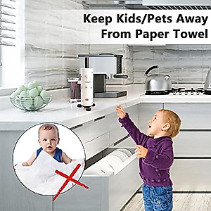 Paper Towel Holders Countertop with Suction Cups and Anti-Slip Mat, Paper Towel Stand for Kitchen Cling Film/Cabinet/Dining Table/Living Room Roll Paper Easy One-Handed Tear